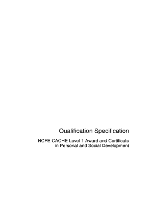 Fillable Online Qualification Specification - Cache Fax Email Print ...
