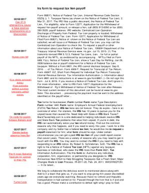 Fillable Online Irs form to request tax lien payoff Fax Email Print ...