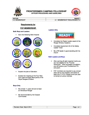 Fillable Online frontiersmen camping fellowship - National FCF Fax ...