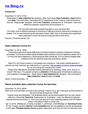 Fillable Online Blank printable data collection forms for teachers Fax ...