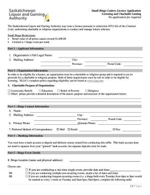 Fillable Online Small Bingo Application Fax Email Print - pdfFiller