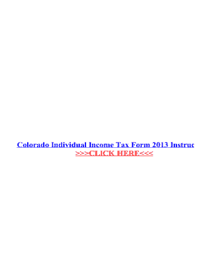 Fillable Online Colorado Individual Income Tax Form 2013 Instructions ...