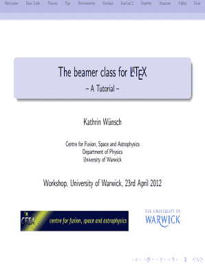 Fillable Online The beamer class for LaTeX -A Tutorial Fax Email Print ...