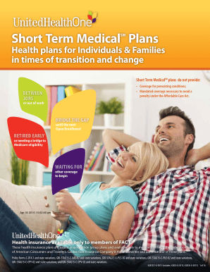 Fillable Online Short Term MedicalSM Plans - eHealth Fax Email Print ...