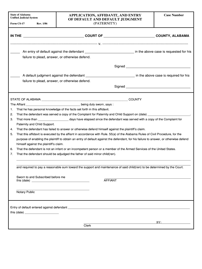 Fillable Online Child Support Forms - Alabama Administrative Office of ...