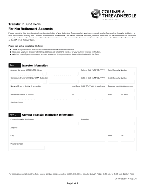 Fillable Online Transfer In Kind Form For Non-Retirement Accounts Fax ...