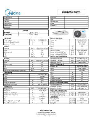 Fillable Online Submittal Form - Midea Fax Email Print - pdfFiller
