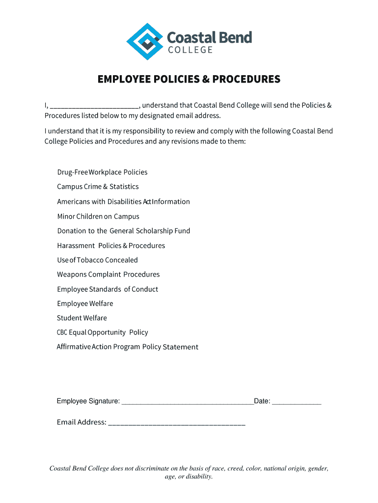 Fillable Online Coastal Bend College does not discriminate on the basis of race ... Fax Email ...