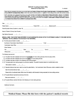 Fillable Online illinoisaap MIECHV Coordinated Intake Office Referral Fax Back Form Fax Email ...