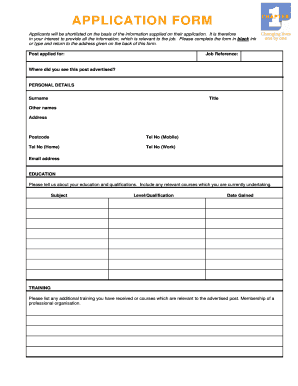 Fillable Online Application Form - chapter1.org.uk Fax Email Print ...