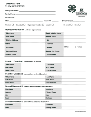 Fillable Online msuextension Enrollment Form Parent 1 / Guardian 1 same ...