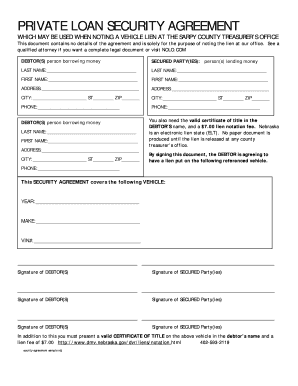 Fillable Online security agreement sample - co.sarpy.ne.us Fax Email ...