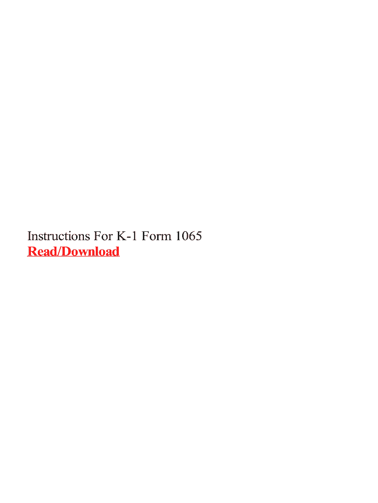 Fillable Online Instructions For K-1 Form 1065 - WordPress.com Fax Email Print - pdfFiller