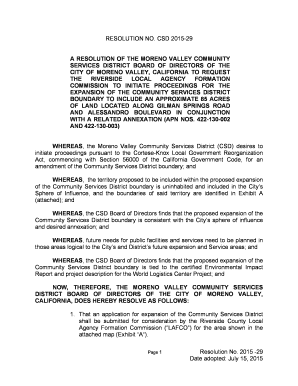 Fillable Online 14 Proposed Resolution CSD.doc Fax Email Print - pdfFiller