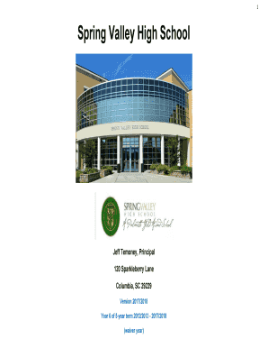 Fillable Online Spring Valley High School - Richland School District ...