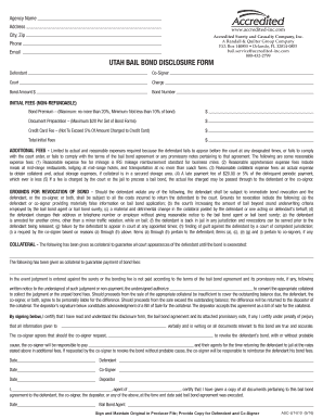 Fillable Online UTAH BAIL BOND DIscLOsUre FOrm - Accredited Fax Email ...