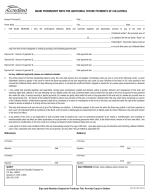 Fillable Online Promissory Note for Future Collateral - Accredited Fax ...