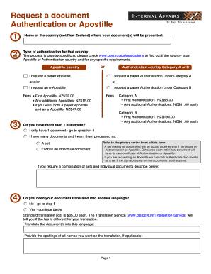 Fillable Online Request a document Authentication or Apostille - Govt ...