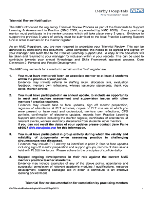 Fillable Online Triennial Review Notification Fax Email Print - pdfFiller