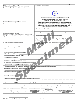 Fillable Online Veterinary certificate for meat and raw meat ...