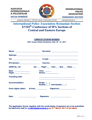 Fillable Online ipa-iac International Police Association Romanian ...