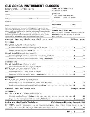 Fillable Online Old Songs Instrument Classes - Old Songs, Inc. Fax ...