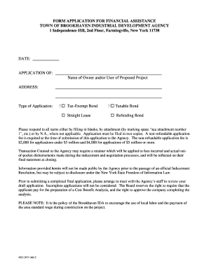 Fillable Online brookhavenida IDA Application (PDF - Can be filled out ...