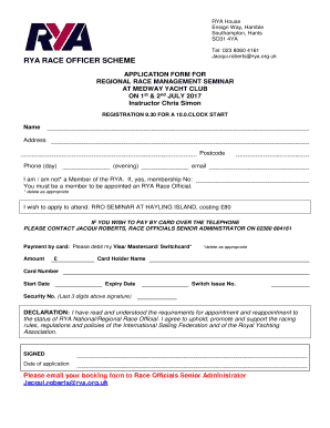 Fillable Online NATIONAL JUDGE APPLICATION FORM - RYA Fax Email Print ...