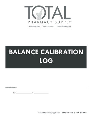 Fillable Online BALANCE CALIBRATION Fax Email Print - pdfFiller