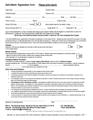 Fillable Online Safe Sitter Essentials with CPR - Children's Hospital ...