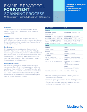 Fillable Online EXAMPLE PROTOCOL Timothy S. E. Albert, M.D. FOR PATIENT ...