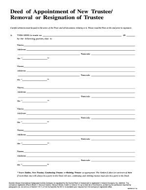 Fillable Online Deed of Appointment of New Trustee/ Fax Email Print ...