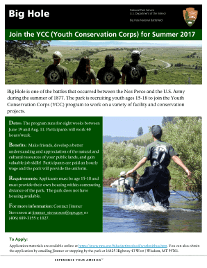 Fillable Online home nps Youth Conservation Corps Member - US National Park Service Fax Email ...
