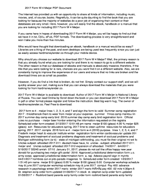 Fillable Online 2017 Form W 4 Meijer PDF e88d560b282b6de5afcfb1beb41d6eed. 2017 Form W 4 Meijer ...