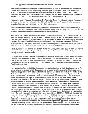 Fillable Online Giro Application Form For Individual Income Tax PDF ...