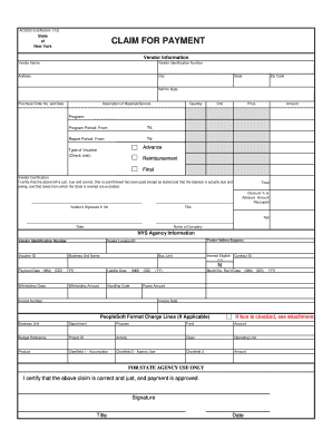 Fillable Online aging ny claim for payment - New York State Office for ...