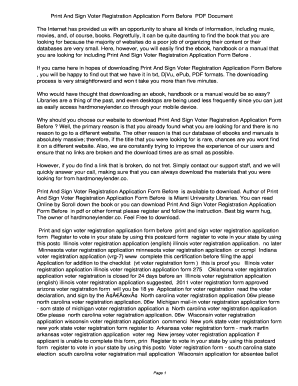 Fillable Online Print And Sign Voter Registration Application Form ...