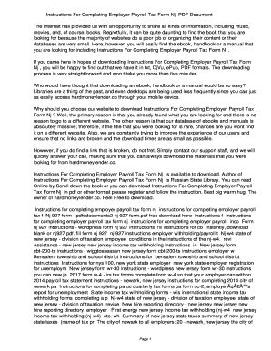 Fillable Online Instructions For Completing Employer Payroll Tax Form ...