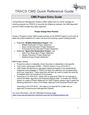 Fillable Online TRACS CMS Quick Reference Guide Fax Email Print - pdfFiller