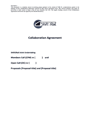 Fillable Online Collaboration Agreement - Shift2Rail Fax Email Print - pdfFiller