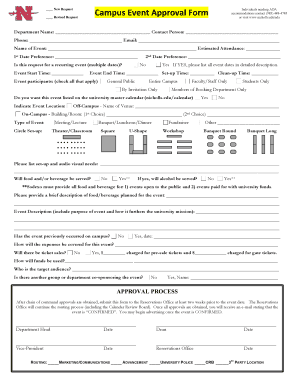 Fillable Online Request Form Campus Event Approval FormLETTER Fax Email ...
