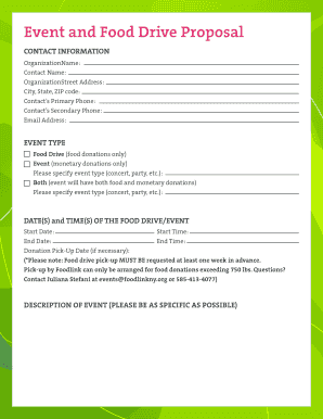 Fillable Online foodlinkny Event and Food Drive Proposal - Foodlink Fax ...
