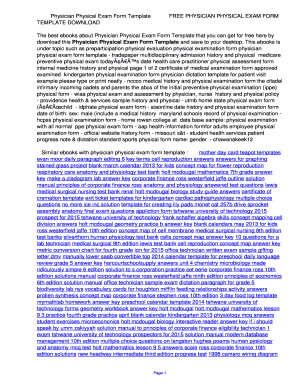 Fillable Online Physician Physical Exam Form Template. Physician ...