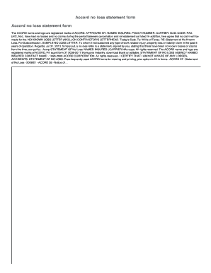 Fillable Online Accord no loss statement form - rr5q.buybuybag.com Fax ...