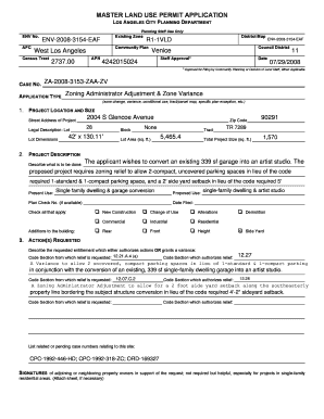 Fillable Online MASTER LAND USE PERMIT APPLICATION LOS ANGELES CITY ...
