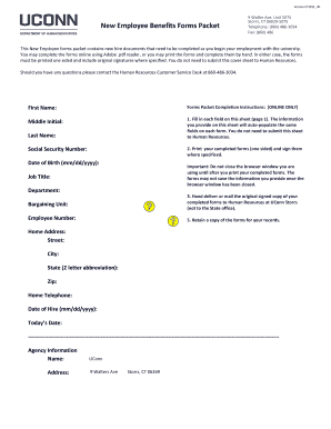 Fillable Online New Employee Benefits Forms Packet - Department of ...