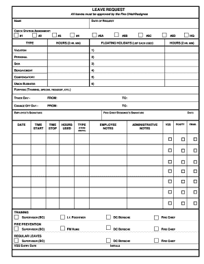 Fillable Online Farmington Hills Fire Department Leave Request Fax ...