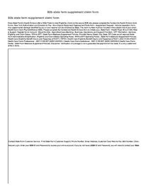 Fillable Online B2b state farm supplement claim form - of6.thecoreasset ...