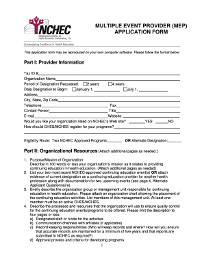 Fillable Online MULTIPLE EVENT PROVIDER (MEP) Fax Email Print - pdfFiller
