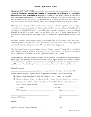 Fillable Online hilo hawaii Stipend Agreement Form - University of ...